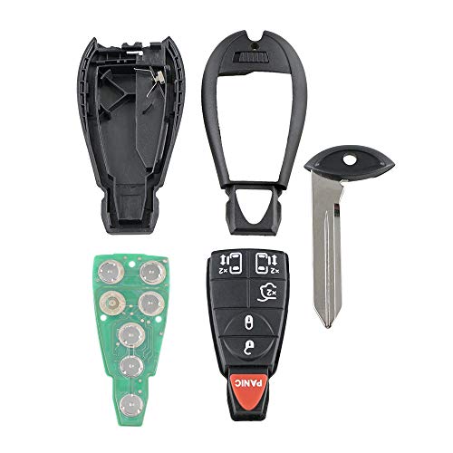 2PCS 6 Button Key Fob Compatible for 2008-2015 Chrysler Town and Country,2008-2014 Dodge Grand Caravan