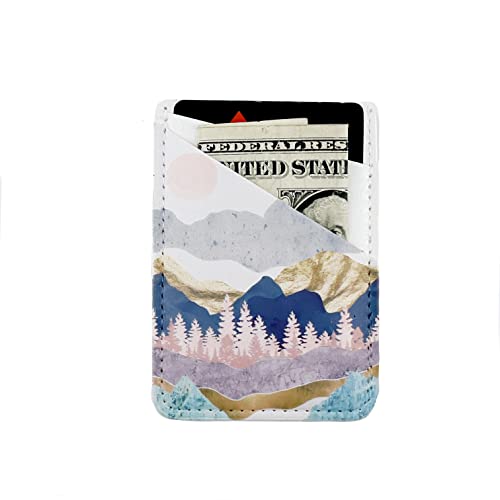 BayPastel X Adhesive Cell Phone Credit Card Stick On Wallet Holder Phone Pocket Pouch Sleeves for iPhone,Samsung Android and All Smartphones (Summer Mountain)