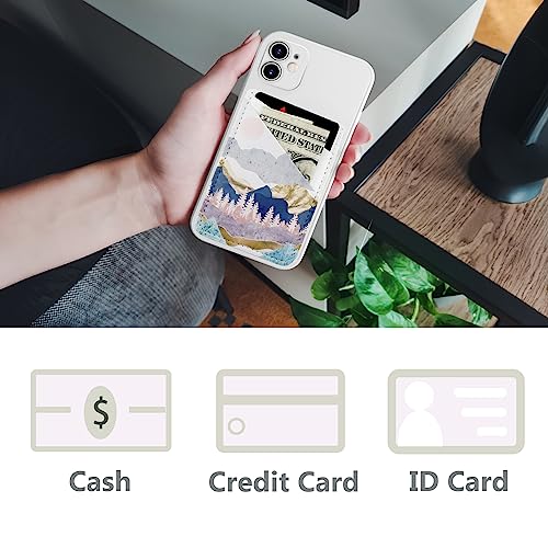 BayPastel X Adhesive Cell Phone Credit Card Stick On Wallet Holder Phone Pocket Pouch Sleeves for iPhone,Samsung Android and All Smartphones (Summer Mountain)