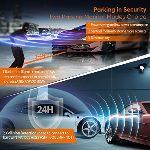 HUPEJOS V7PRO 3 Channel Dash Cam with 5GHz WiFi GPS, 4K Car Camera,128GB Card,4K Front+1080P Left or Right, 1440P+1080P+1080P Dash Camera for Cars, IR Night Vision,24 Hours Radar Detection