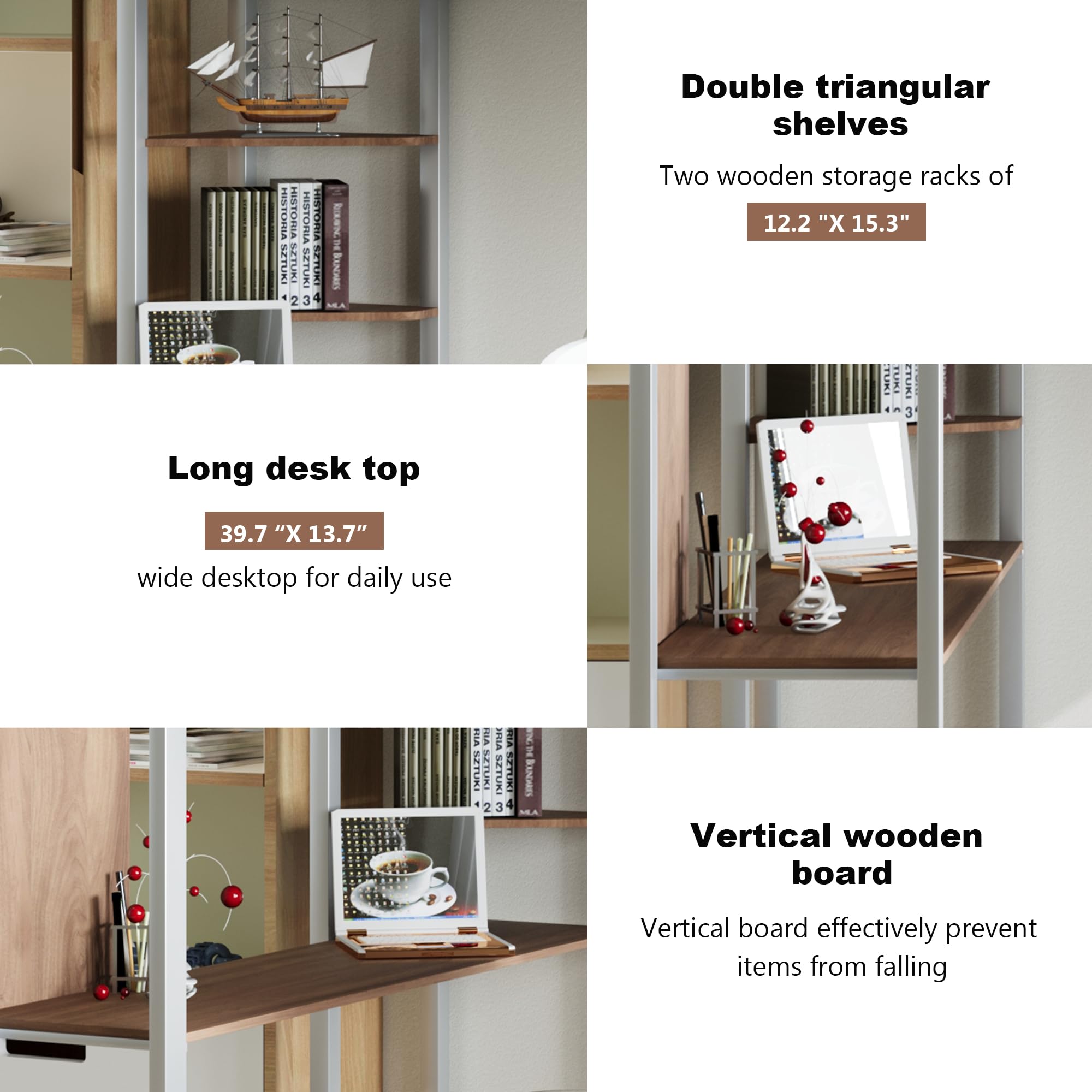 Merax Twin Metal Loft Bed with 2 Shelves and one Desk,Loft Bed Frame with 2 Built-in Ladders,12.2/'' H Safety Guardrail,Noise Free,No Box Spring Needed,Silver