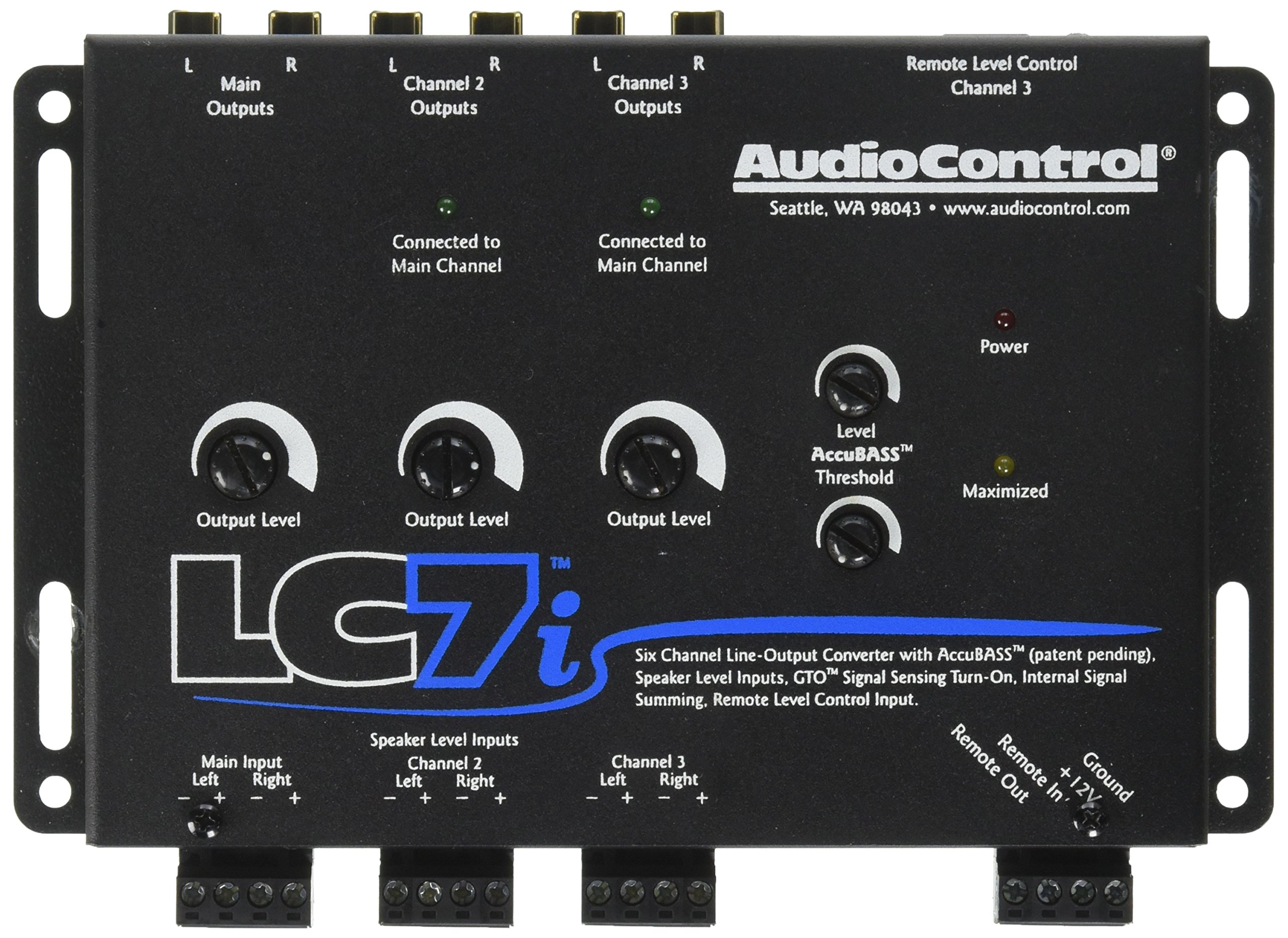 AudioControl LC7i Black 6-Channel Line Output Converter with Bass Restoration