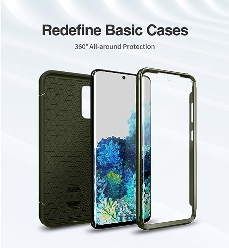 SURITCH for Samsung Galaxy S20 Case 6.2 Inch (NOT FIT Galaxy S20 FE/Plus/Ultra), (2 Front Frames) Full-Body Heavy Duty Rugged Shockproof Phone Cover with Built-in Screen Protector, Forest Green