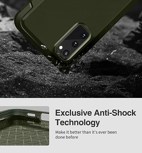 SURITCH for Samsung Galaxy S20 Case 6.2 Inch (NOT FIT Galaxy S20 FE/Plus/Ultra), (2 Front Frames) Full-Body Heavy Duty Rugged Shockproof Phone Cover with Built-in Screen Protector, Forest Green