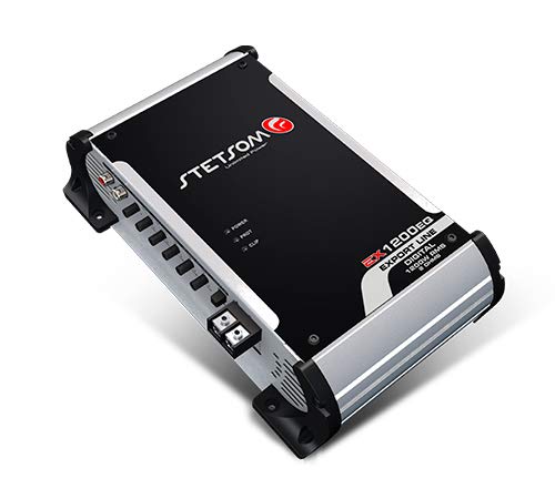 Stetsom EX 1200 EQ 1 Ohm Mono Car Audio Amplifier, 1200.1 1.2K Watts RMS, 1Ω Stable Full Range HD Sound Quality MD Crossover HPF LPF Bass Boost Front Rear Bridge Speaker