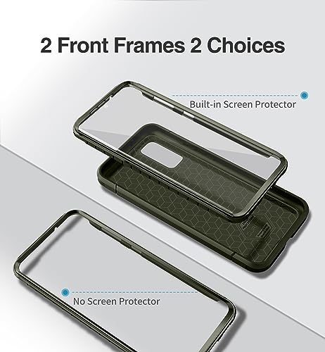 SURITCH for Samsung Galaxy S20 Case 6.2 Inch (NOT FIT Galaxy S20 FE/Plus/Ultra), (2 Front Frames) Full-Body Heavy Duty Rugged Shockproof Phone Cover with Built-in Screen Protector, Forest Green
