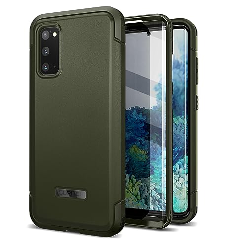 SURITCH for Samsung Galaxy S20 Case 6.2 Inch (NOT FIT Galaxy S20 FE/Plus/Ultra), (2 Front Frames) Full-Body Heavy Duty Rugged Shockproof Phone Cover with Built-in Screen Protector, Forest Green