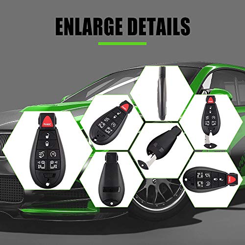 SCITOO 1PC Replacement for 6 Buttons Keyless Entry Remote Car Key Fob Case Pad Outer shell 2008-2014 Jeep Grand Cherokee Volkswagen Dodge Grand Caravan Journey FCC IYZC01C