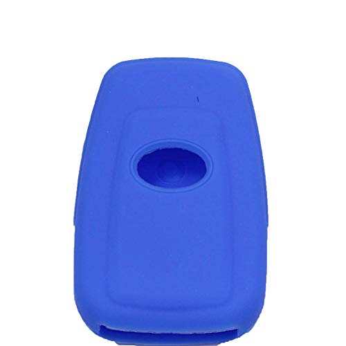 EXUNTECH 2pcs Silicone 4 Buttons Smart Key Fob Cover Remote Keyless Entry Bag Compatible with 2019 2020 2021 Toyota Highlander Camry Avalon C-HR Prius Corolla HYQ14FBC, Black Blue