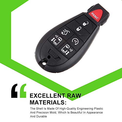 SCITOO 1PC Replacement for 6 Buttons Keyless Entry Remote Car Key Fob Case Pad Outer shell 2008-2014 Jeep Grand Cherokee Volkswagen Dodge Grand Caravan Journey FCC IYZC01C