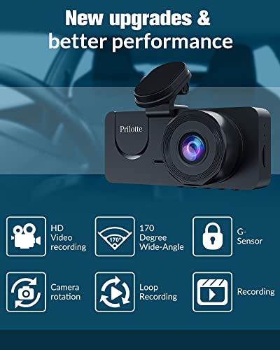 3 Channel Dash Cam Front and Rear Inside,1080P Full HD 170 Deg Wide Angle Dashboard Camera with 32GB SD Card,2.0 inch IPS Screen,Built in IR Night Vision,G-Sensor,Parking Mode,Loop Recording