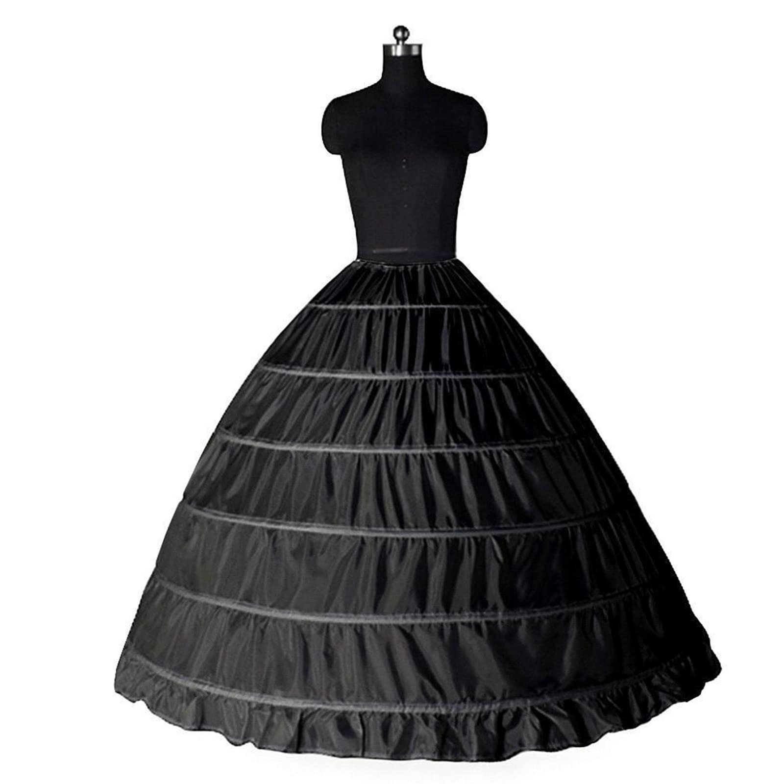 Shape 6 Dress Slip Skirt Underskirt for Wedding Ball Hoop Gown Petticoat Full Accessory Bed Skirt Twin Bed Black