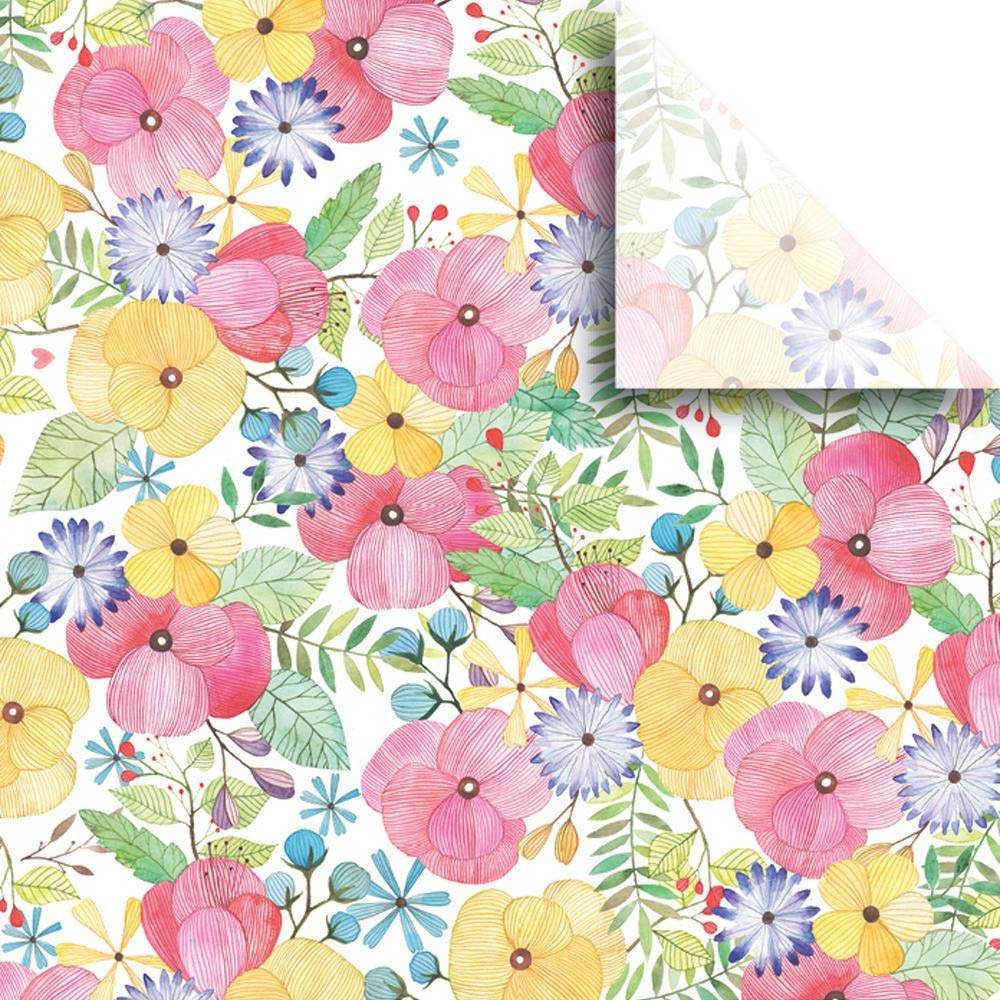 Jillson Roberts 24 Sheet-Count Premium Printed Tissue Paper Available in 3 Different Assortments, Fanciful Florals