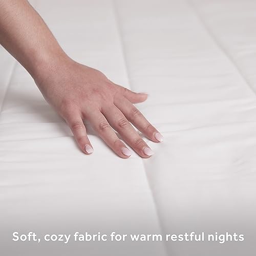 Sunbeam Electric Heated Mattress Pad - Twin, 39"x75", 12 Heat Settings, 12hr Auto Shut-Off, Fast Heating, Machine Washable - White