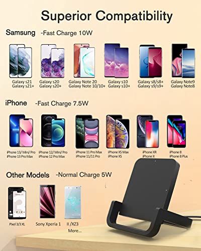 BUBEYYIE Fast Wireless Charger 10W Charging Stand Compatible with iPhone 13 12 11 Pro XR XS X 8 Plus Samsung Galaxy S20 S10 Note 20 10 Google LG and Other Cell Phones…