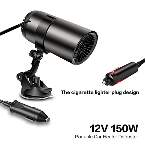Car Heater,2 in 1 Fast Heating & Cooling Function Car Fans,12V 150W Portable Car Heater Defroster,Plug in Automobile Windshield Defogger and Defroster with Suction Holder for Most Cars