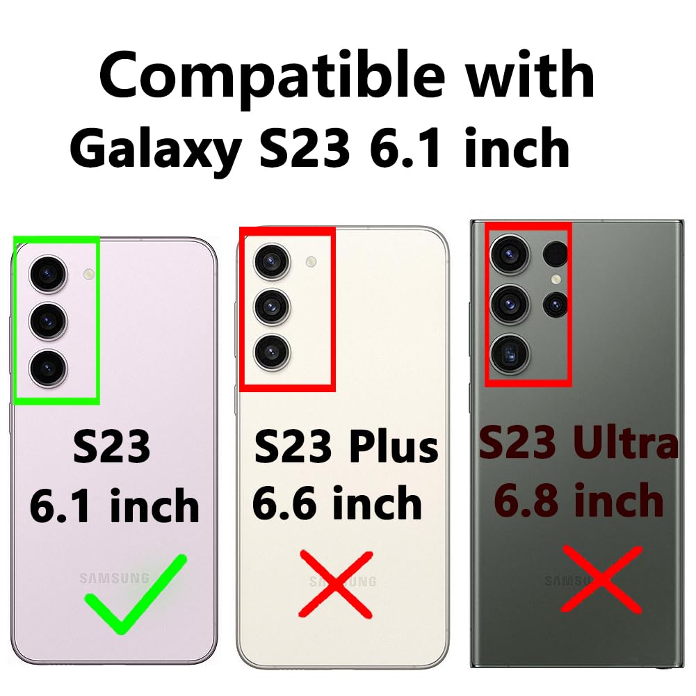 for Galaxy S23 Case,with Screen Protectors and Camera Cover,[Military Grade] 16ft.Drop Tested Cover with Magnetic Kickstand Protective Case for Samsung Galaxy S23 6.1 inch, Blue