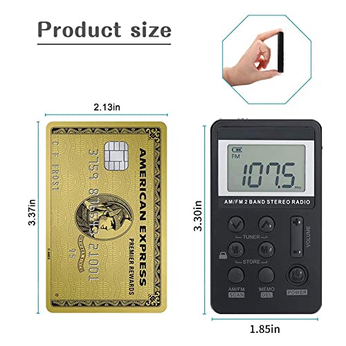 TBESTOACC AM FM Portable Pocket Radio, Personal Walkman, Mini Digital Tuning Radio with Rechargeable Battery, Earphone, Lock Screen for Walk/Jogging/Gym/Camping