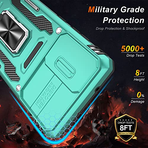 LUMARKE for Galaxy S20 FE Case with Camera Protection and Screen Protector Pass 16ft Drop Test Military Grade Protective Phone Cover with Kickstand Turquoise