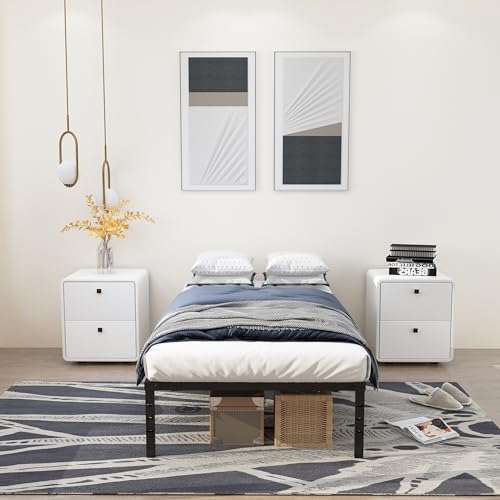 Yedop 18 Inch Twin XL Bed Frames, No Box Spring Needed, 2500 lbs Heavy Duty Steel Slat Support, Non-Slip XL Twin Bed Frame, Metal Platform Bed Frame Twin XL Black