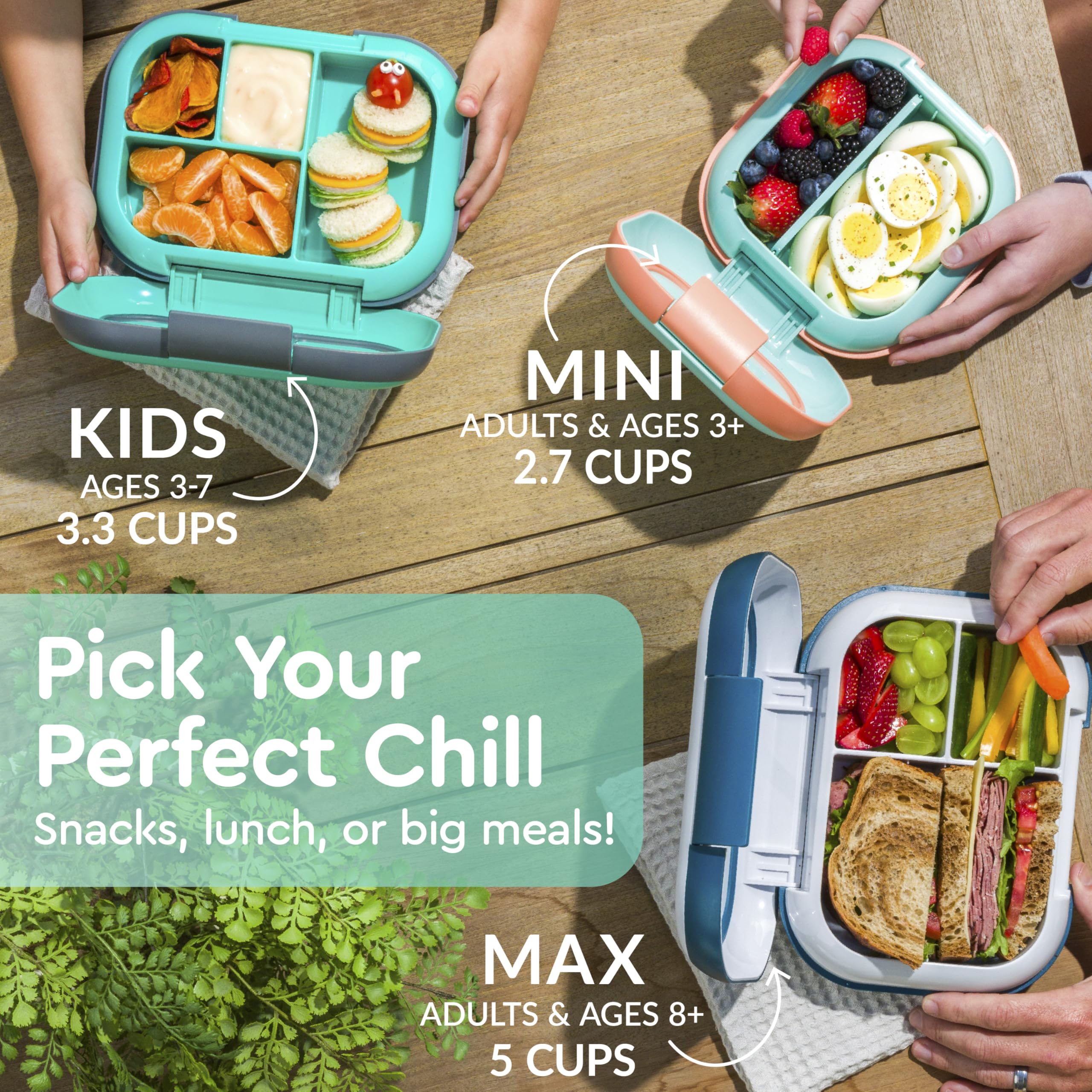 Bentgo® Kids Chill Lunch Box - Bento-Style Lunch Solution with 4 Compartments and Removable Ice Pack for Meals and Snacks On-the-Go - Leak-Proof, Dishwasher Safe, Patented Design (Aqua)