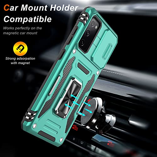 LUMARKE for Galaxy S20 FE Case with Camera Protection and Screen Protector Pass 16ft Drop Test Military Grade Protective Phone Cover with Kickstand Turquoise