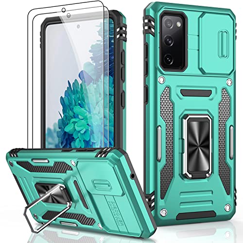 LUMARKE for Galaxy S20 FE Case with Camera Protection and Screen Protector Pass 16ft Drop Test Military Grade Protective Phone Cover with Kickstand Turquoise