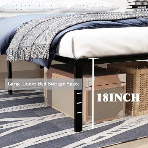 Yedop 18 Inch Twin XL Bed Frames, No Box Spring Needed, 2500 lbs Heavy Duty Steel Slat Support, Non-Slip XL Twin Bed Frame, Metal Platform Bed Frame Twin XL Black