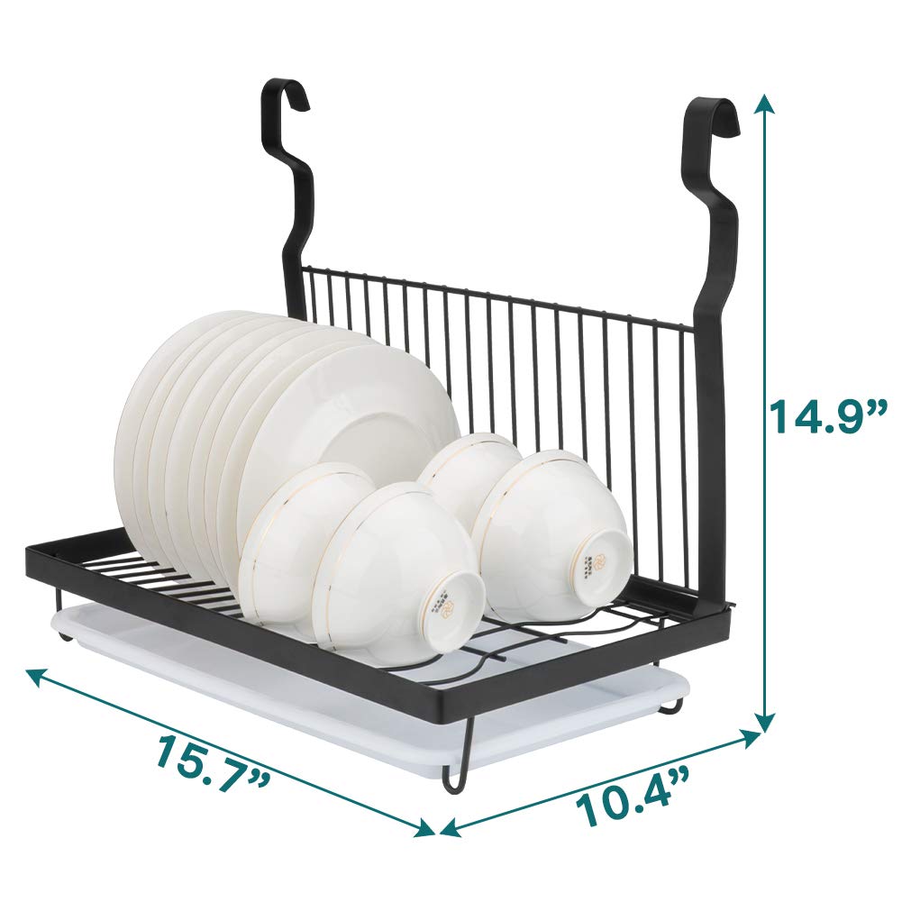 Eastore Life Hanging Dish Rack,Collapsible Dish Drying Rack with Drainboard, Stainless Steel Dish Drainer, Black
