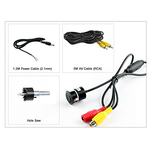 Front View Camera, EKYLIN Car Auto Front View Camera Forward Cam Screw Bumper Mount Universal Fit Non-Mirror Image w/o Parking Assistance Grid Lines