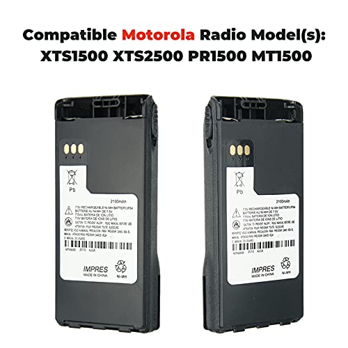 Vineyuan 7.5V 2100mAh Replacement Battery for Motorola NTN9815/A/AR/B NTN9858/A/AR/B/C XTS1500 XTS2500 PR1500 MT1500 Two Way Radio Battery(with IMPRES Function)