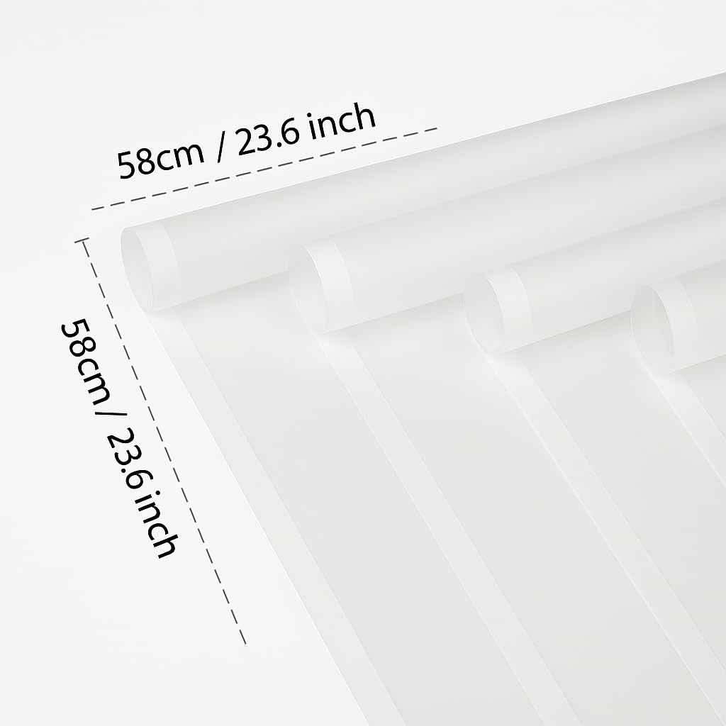 Frosted Flower Wrapping Paper White Lines Gift Packaging Florist Bouquet Supplies 20 Counts (White)