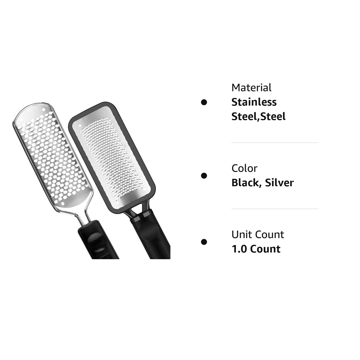 Pedicure Foot File - 2Pcs Stainless Steel Colossal Foot Rasp, Dead Skin Remover for Feet, Professional Pedicure Tools Washable and Reusable