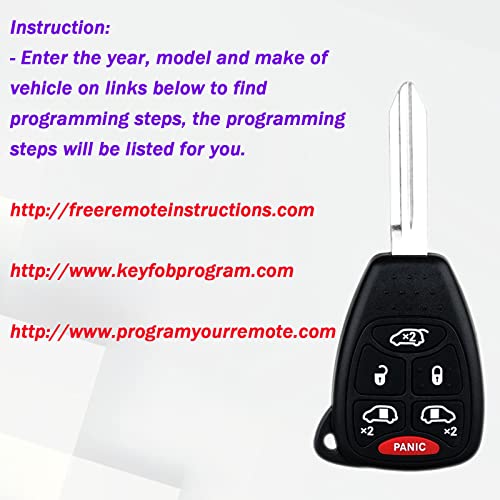 Keyless Remote Smart Replacement Key Fob Fits for 2004-2007 Chrysler Town and Country/Dodge Caravan/Chrysler Town and Country(FCC: M3N5WY72XX) Set of 2