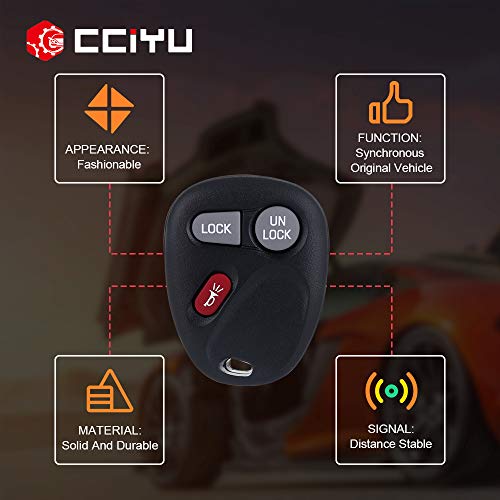 cciyu 1X Remote Start Car Auto Key Fob 3 Buttons Replacement Key Keyless Entry Replacement for C hevy Blazer S10 Silverado 1500 1500 HD 15732803