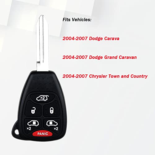 Keyless Remote Smart Replacement Key Fob Fits for 2004-2007 Chrysler Town and Country/Dodge Caravan/Chrysler Town and Country(FCC: M3N5WY72XX) Set of 2