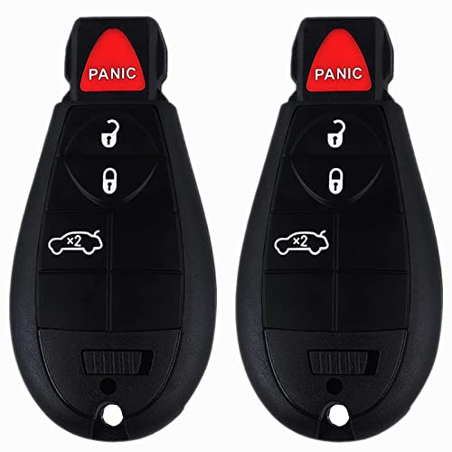 Key Fob Replacement Fit for 2008-2013 Dodge Charger Journey Durango/ 2008-2014 Grand Caravan Challenger/ 2008-2011Chrysler 300 Keyless Entry Remote Start Control M3N5WY783X, Set of 2
