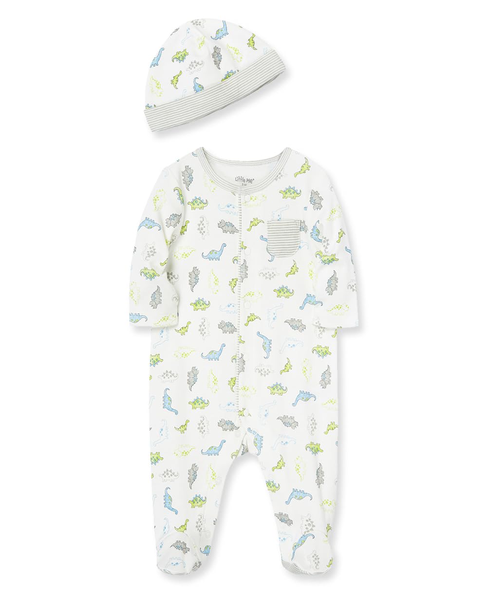 Little Me baby boys and Toddler Sleepers, Dinosaur Print, 3 Months US