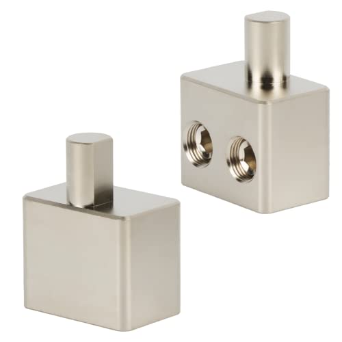 Koauto 1 Pair Dual Inputs 1/0 Gauge to 1/0 Gauge Car Audio Amp Input Reducers Left & Right, Brass with Chrome Finish