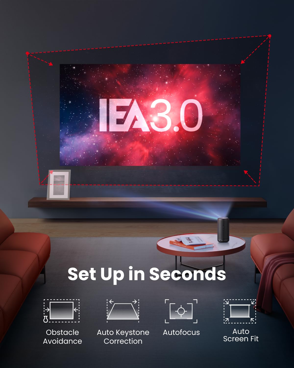 Anker NEBULA Capsule, Smart Wi-Fi Mini Projector, 100 ANSI Lumen Portable Projector, 360° Speaker, Movie Projector, 100 Inch Picture, 4Hr Video Playtime for Inside and Outside, Watch Anywhere