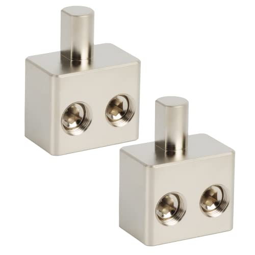 Koauto 1 Pair Dual Inputs 1/0 Gauge to 1/0 Gauge Car Audio Amp Input Reducers Left & Right, Brass with Chrome Finish