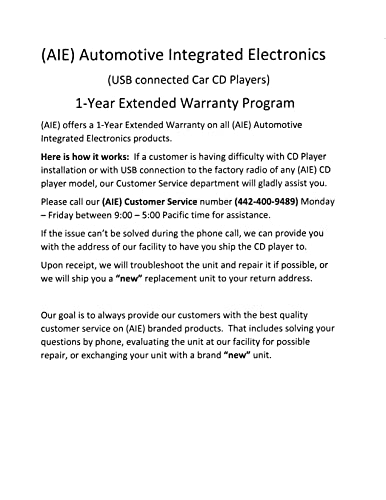 (AIE)-PREM-USBCD – “Add-on” Car CD Player – “Premium” USB Kit - Connects to Factory Audio System via USB Data Port Radio Connection. [Important] – Confirm Vehicle Compatibility on Fit Guide in Images