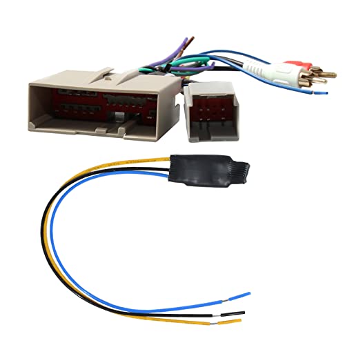 RED WOLF Radio Stereo Wiring Harness with 12 Volt to 5 Volt Step Down Adapter Switcher Harness Replacement for Older Ford, Lincoln, Mercury