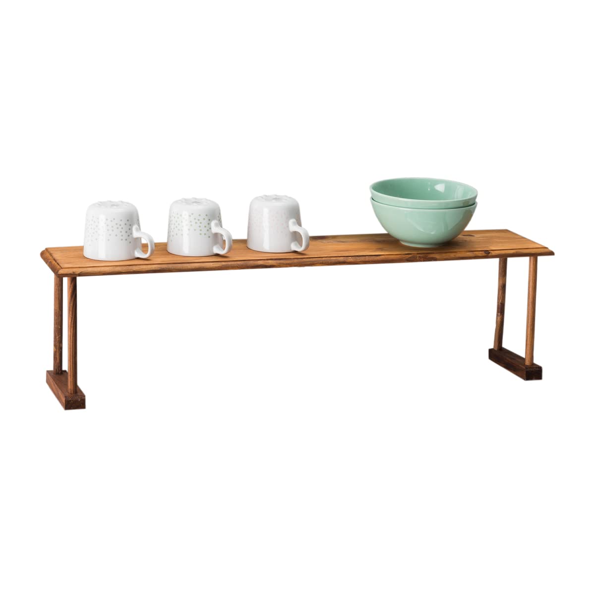 Home Basics Pine Over-the-Sink Shelf, Storage Rack for Kitchen Accessories, Multi-purpose Shelf, Natural