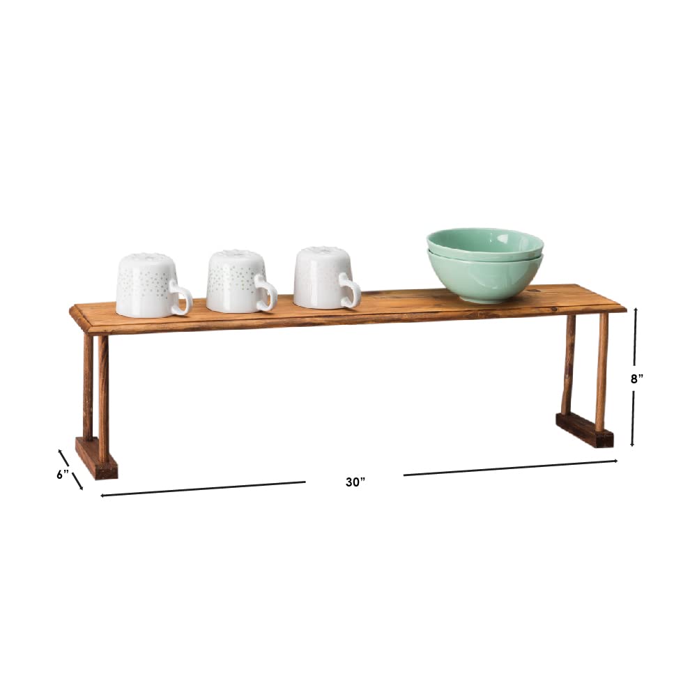 Home Basics Pine Over-the-Sink Shelf, Storage Rack for Kitchen Accessories, Multi-purpose Shelf, Natural