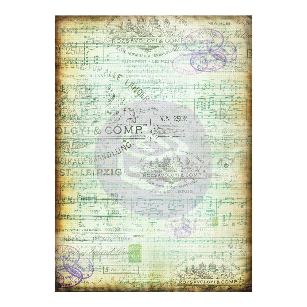 Prima Marketing Finnabair Mixed Media Tissue Paper 27.5"X19.7" 6/Pkg-Musica