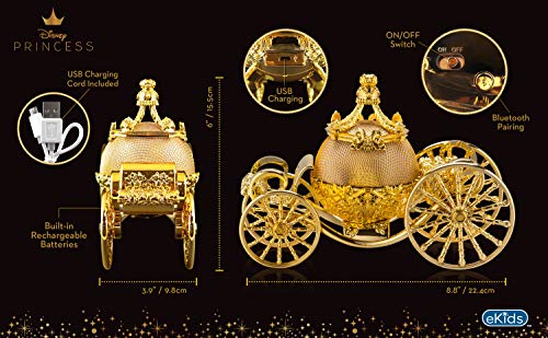Cinderella Carriage Bluetooth Speaker, Stylish Speakers Bluetooth Wireless for Audio Streaming, Ideal Portable Speaker, Perfect Cinderella Accessories for Girls