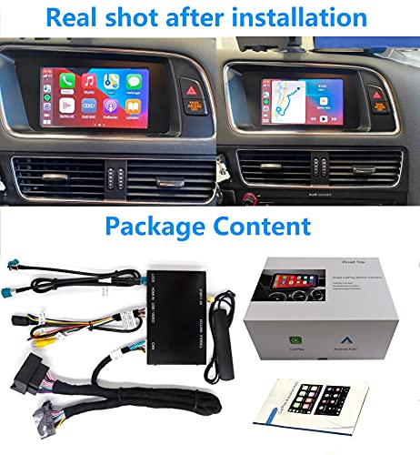 Road Top Wireless Carplay Android Auto Retrofit Kit for Audi A4 A5 S4 S5 RS4 RS5 Q5 2008-2015 with 3GMMI Factory Screen Update, Support Mirrorlink, Siri, Original Control, Camera