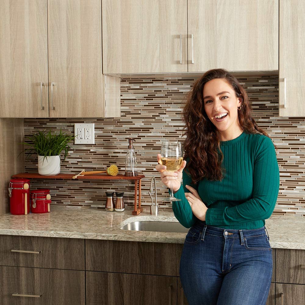 Home Basics Pine Over-the-Sink Shelf, Storage Rack for Kitchen Accessories, Multi-purpose Shelf, Natural