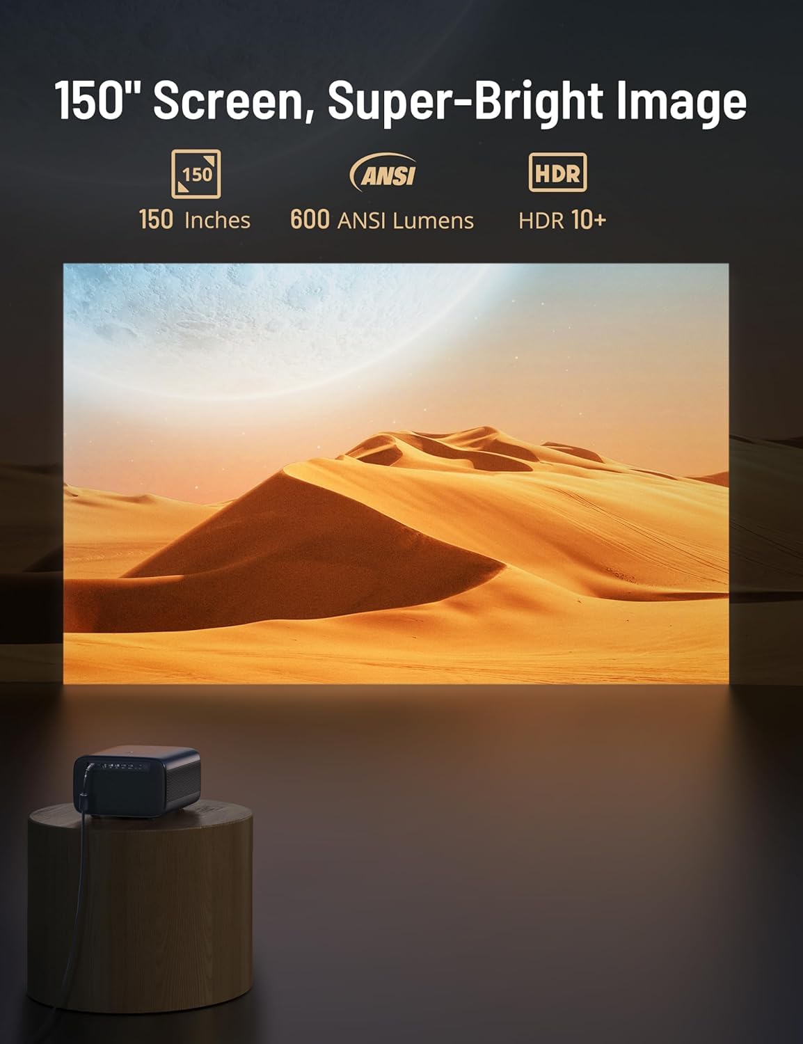 Projector with WiFi, Native 1080P Portable Outdoor Projector 4K Supported, 400 ANSI PARIS RHÔNE Movie Mini HD Projector for Home, 220” 12000L Built-in Speaker, Compatible with TV Stick/iOS/Android/PS5